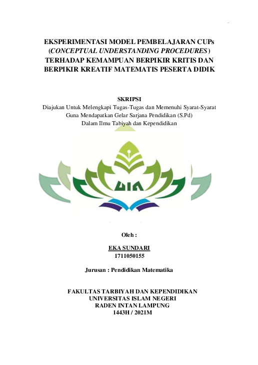 (PDF) EKSPERIMENTASI MODEL PEMBELAJARAN CUPs (CONCEPTUAL UNDERSTANDING ...