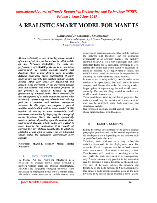 (PDF) A REALISTIC SMART MODEL FOR MANETS