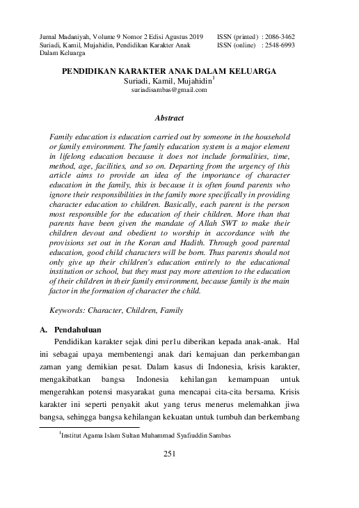 (PDF) Pendidikan Karakter Anak dalam Keluarga