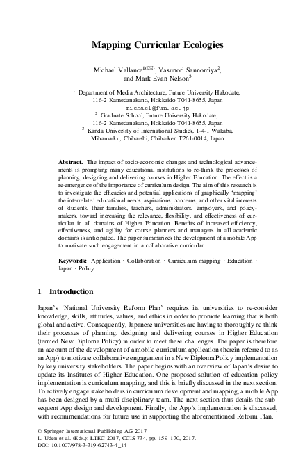 (PDF) Mapping Curricular Ecologies