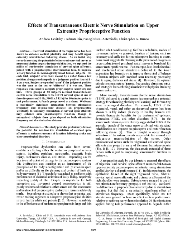 (PDF) Effects of Transcutaneous Electric Nerve Stimulation on Upper ...