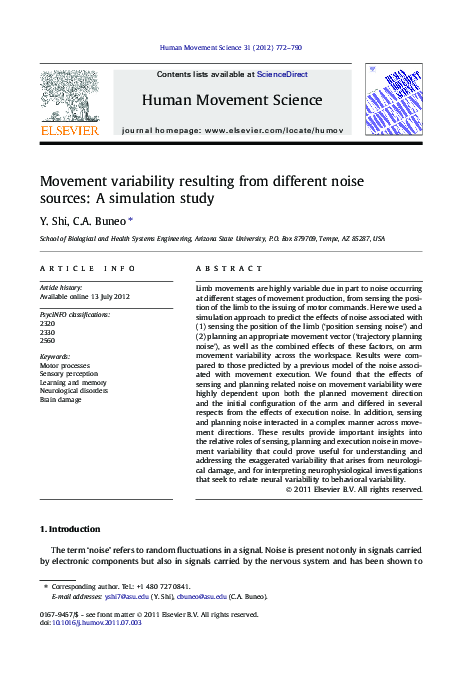 (PDF) Movement variability resulting from different noise sources: A ...