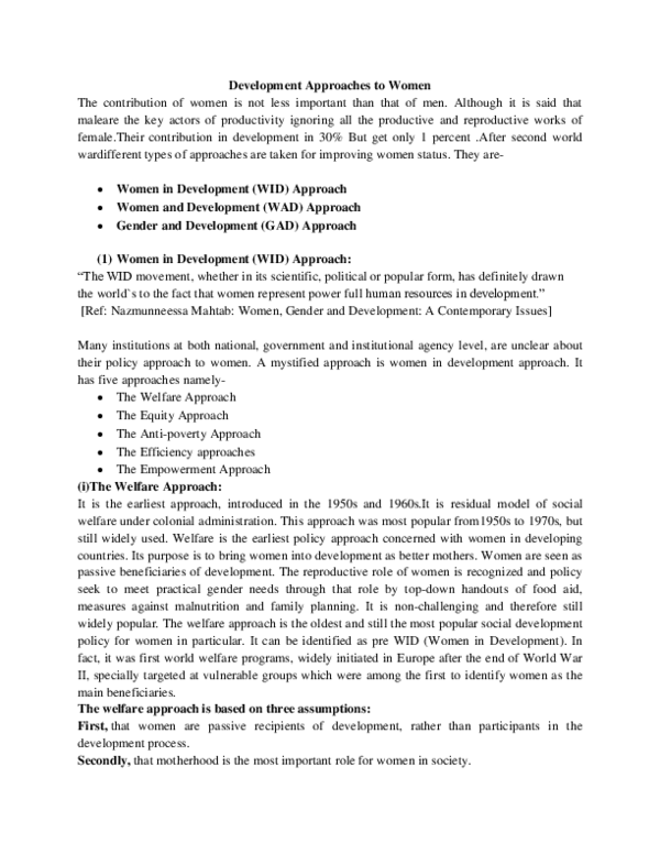 (PDF) Development Approaches to Women with Grameen Bank