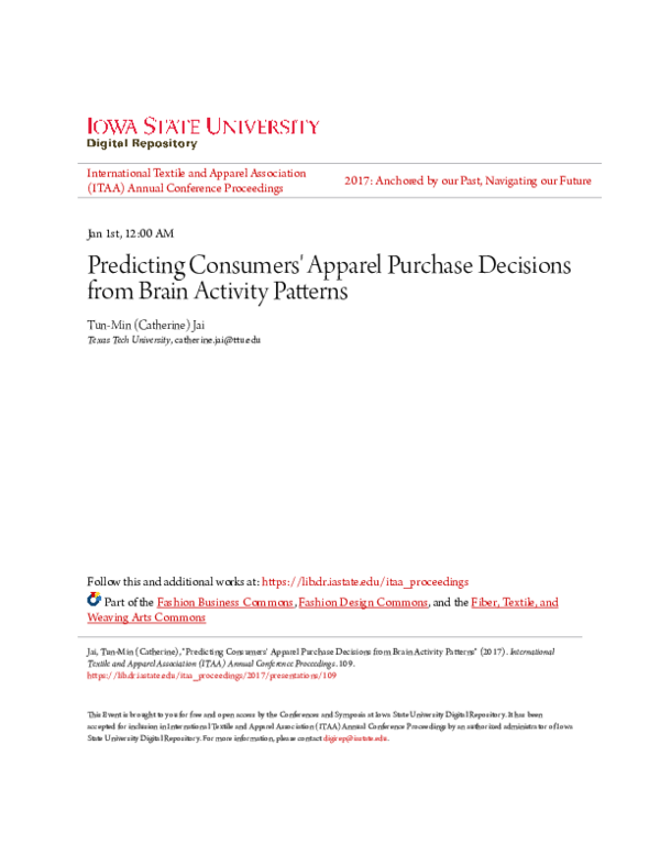 (PDF) Predicting Consumers' Apparel Purchase Decisions from Brain Activity Patterns | Tun-Min ...