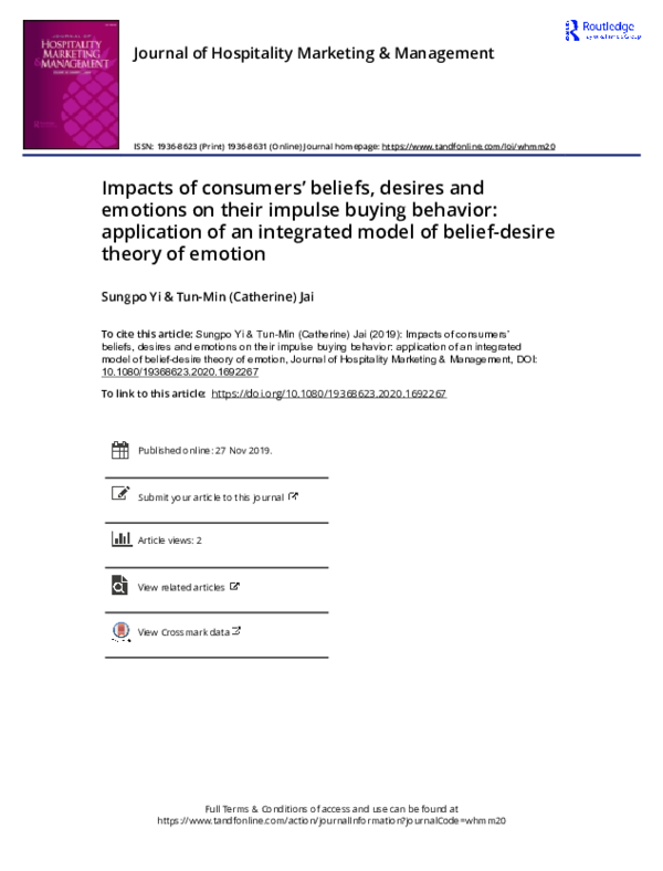 (PDF) Impacts of consumers’ beliefs, desires and emotions on their impulse buying behavior ...