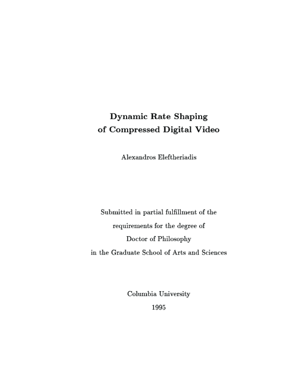 (PDF) Dynamic rate shaping of compressed digital video