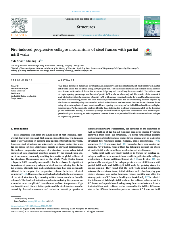 (PDF) Fire-induced progressive collapse mechanisms of steel frames with ...