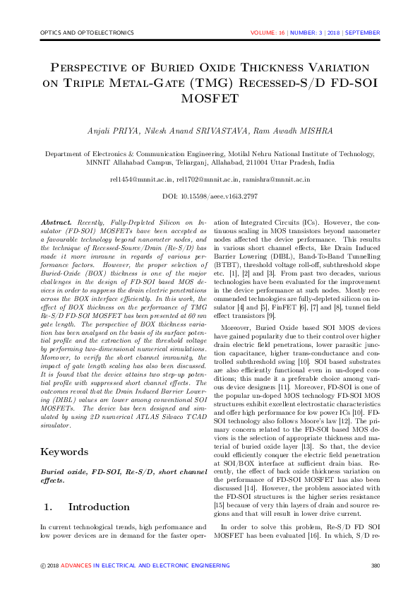 (PDF) Perspective of Buried Oxide Thickness Variation on Triple Metal ...