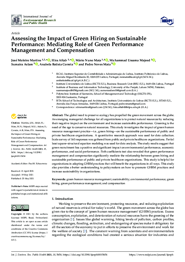 (PDF) Assessing the Impact of Green Hiring on Sustainable Performance ...