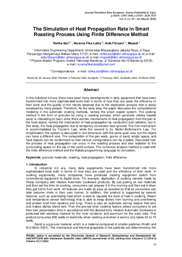 (PDF) Modeling Heat Propagation in Smart Roasting
