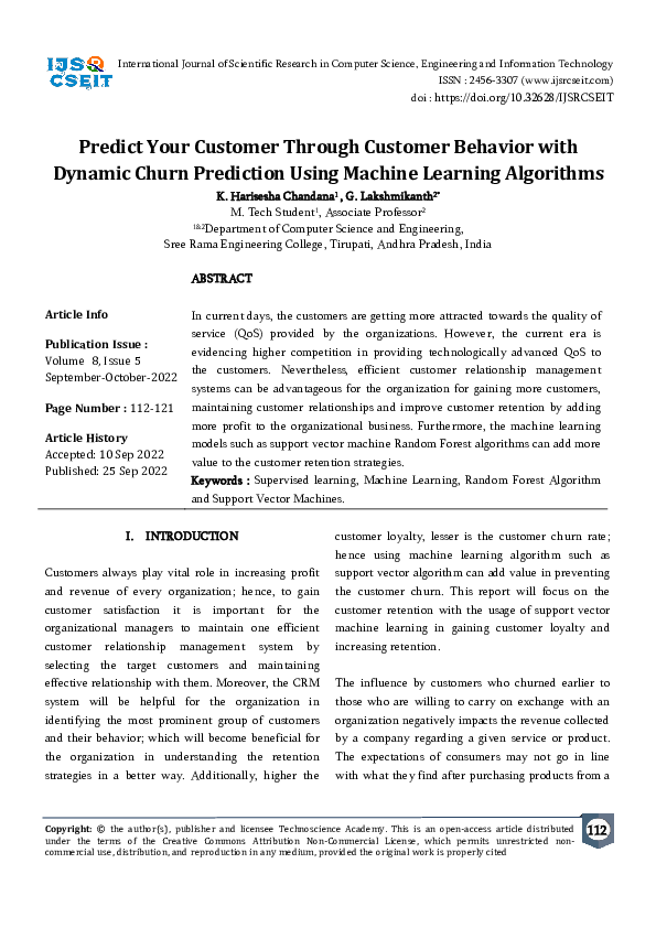 Pdf Predict Your Customer Through Customer Behavior With Dynamic