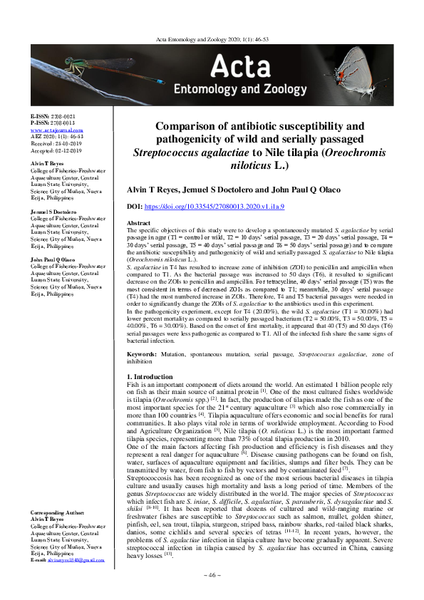 (PDF) Comparison of antibiotic susceptibility and pathogenicity of wild ...