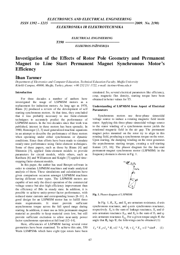 (PDF) Investigation of the Effects of Rotor Pole Geometry and Permanent