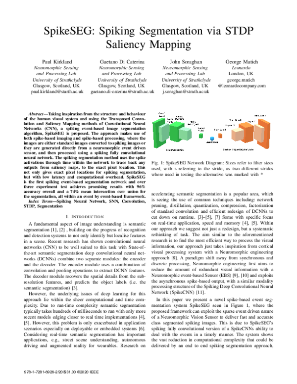 Pdf Spikeseg Spiking Segmentation Via Stdp Saliency Mapping