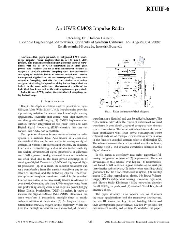 (PDF) An UWB CMOS impulse radar