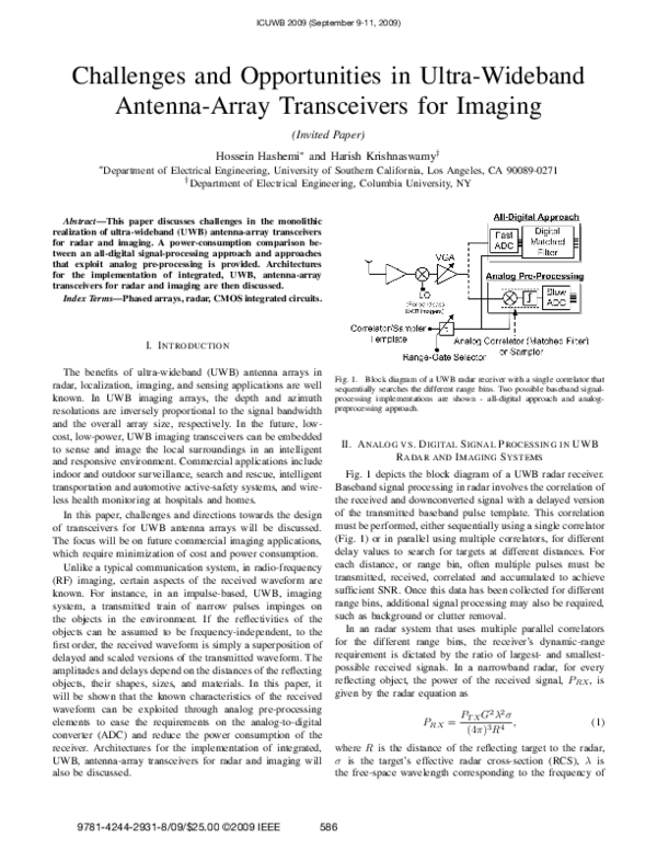 (PDF) Challenges and opportunities in ultra-wideband antenna-array transceivers for imaging