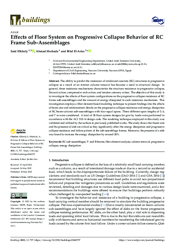 (PDF) Effects of Floor System on Progressive Collapse Behavior of RC ...