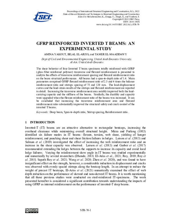 (PDF) GFRP Reinforced Inverted T Beams: An Experimental Study