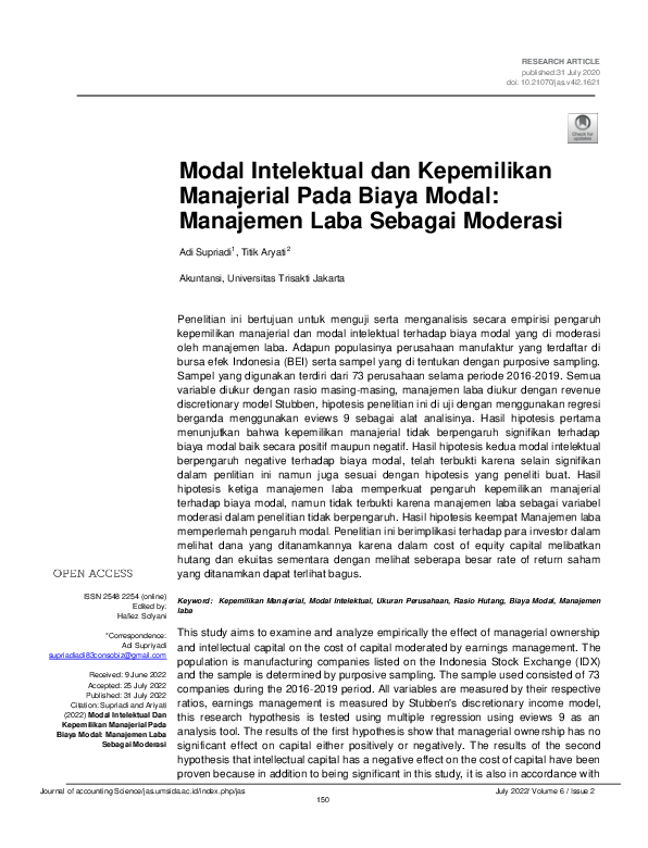 (PDF) Modal Intelektual Dan Kepemilikan Manajerial Pada Biaya Modal ...