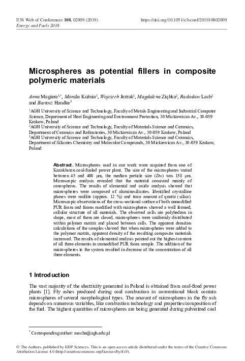 (PDF) Microspheres as potential fillers in composite polymeric materials