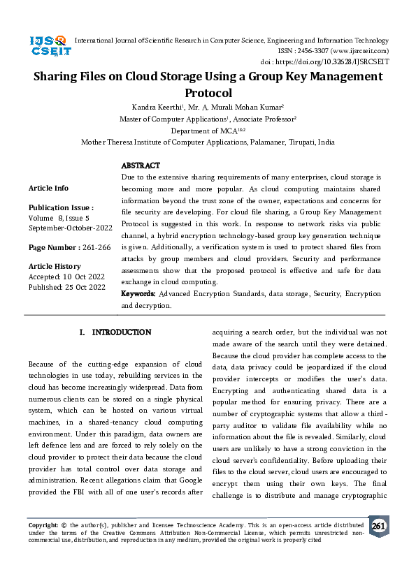 Pdf Sharing Files On Cloud Storage Using A Group Key Management Protocol International