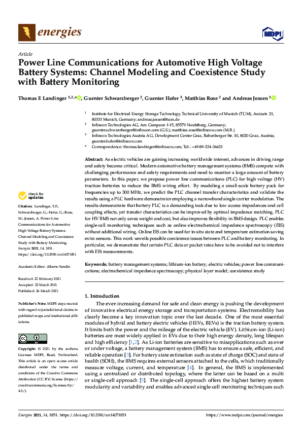 (PDF) Power Line Communications for Automotive High Voltage Battery ...