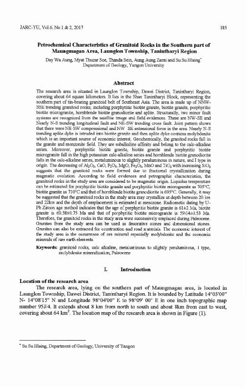 (PDF) Petrochemical Characteristics of Granitoid Rocks in the Southern ...