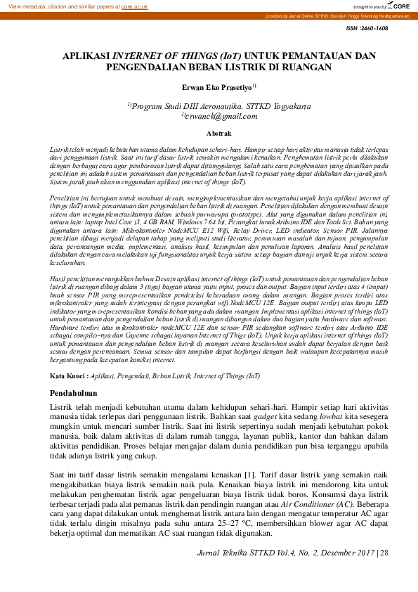 (PDF) APLIKASI INTERNET OF THINGS (IoT) UNTUK PEMANTAUAN DAN ...