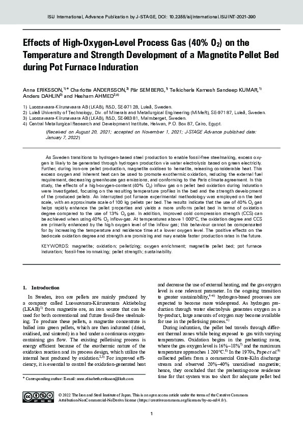 (PDF) Effects of High-Oxygen-Level Process Gas (40% O2) on the ...