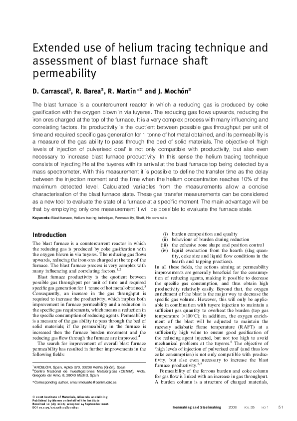 (PDF) Extended use of helium tracing technique and assessment of blast ...