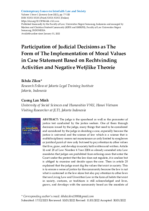 (PDF) Participation of Judicial Decisions as The Form of The ...