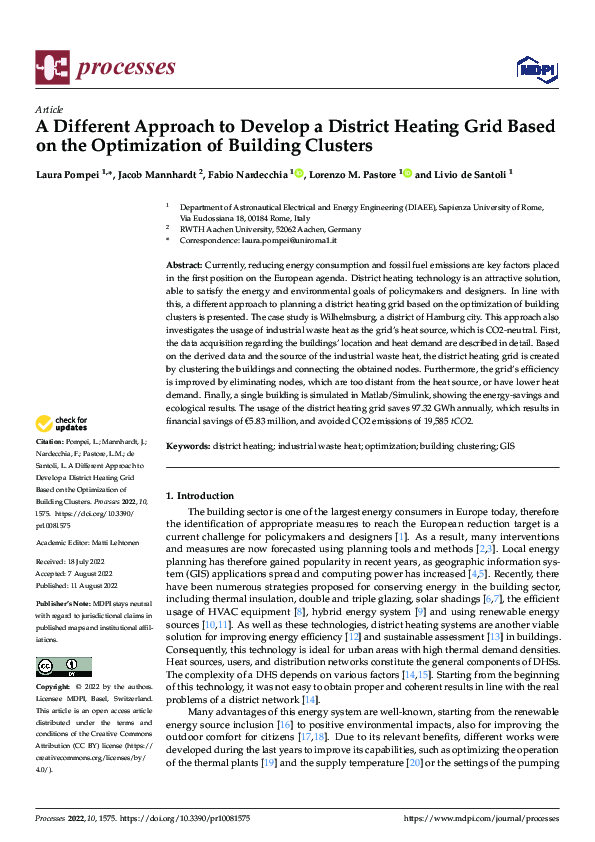 (PDF) A Different Approach to Develop a District Heating Grid Based on ...