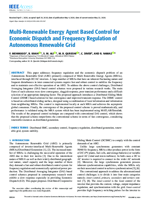 (PDF) Multi-Renewable Energy Agent Based Control for Economic Dispatch ...