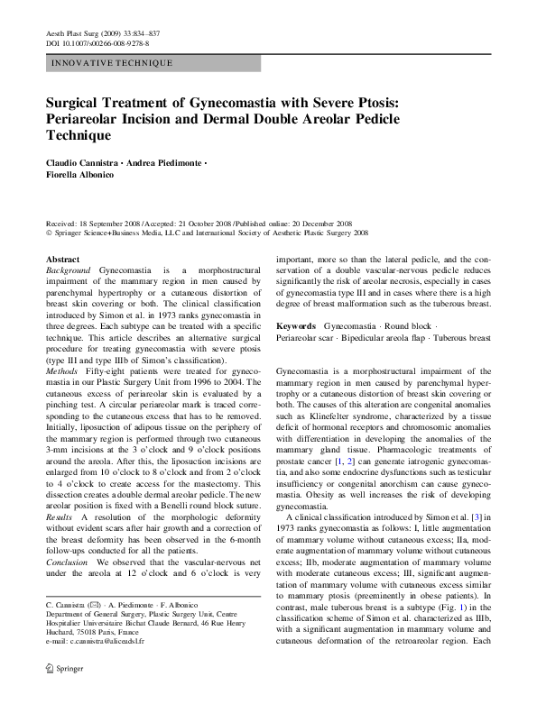 (PDF) Surgical Treatment of Gynecomastia with Severe Ptosis ...