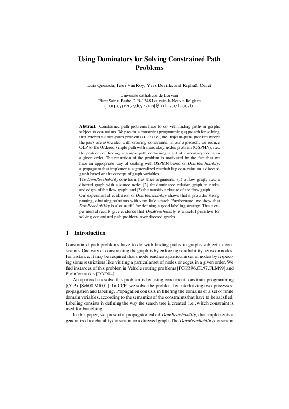 (PDF) Using Dominators for Solving Constrained Path Problems | Peter ...