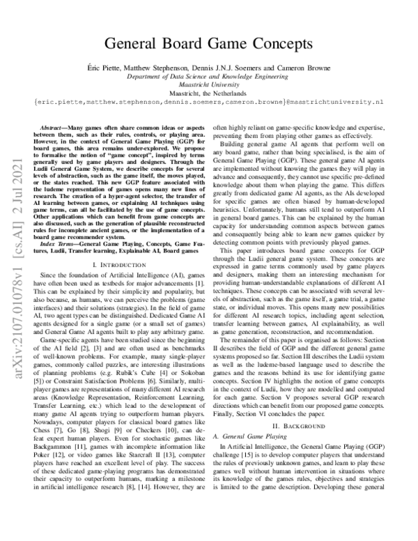 (PDF) General Board Game Concepts