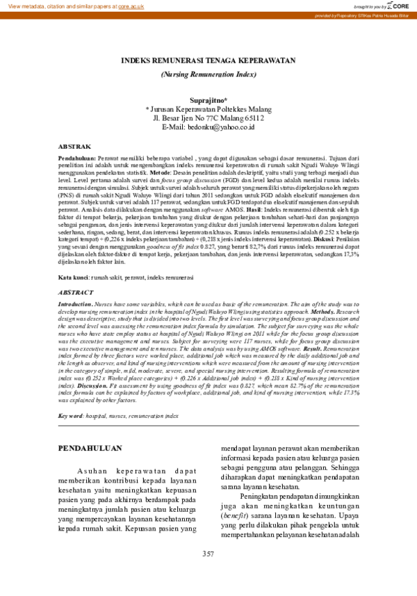 (PDF) Nursing Remuneration Index