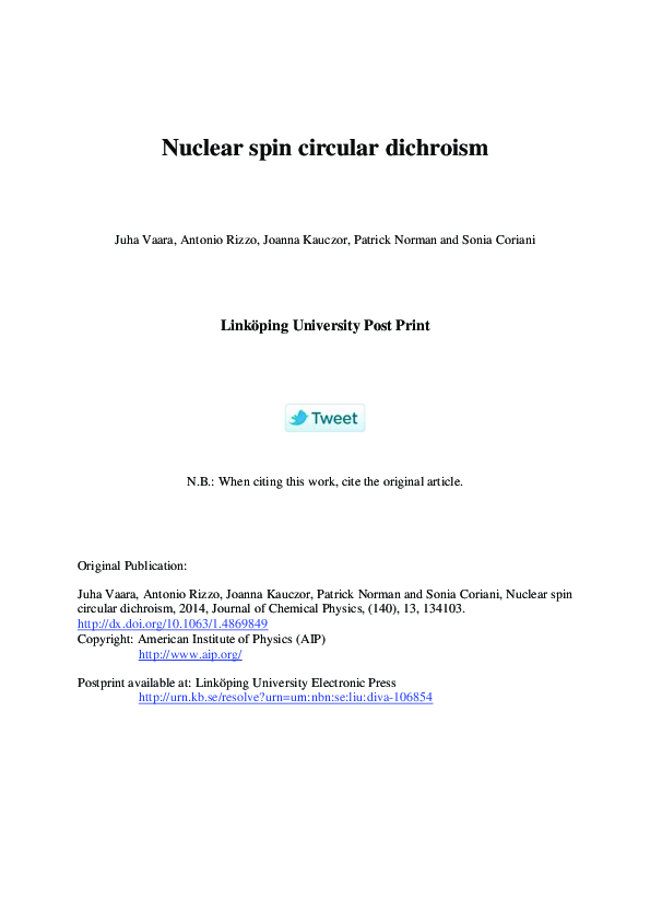 (PDF) Nuclear spin circular dichroism