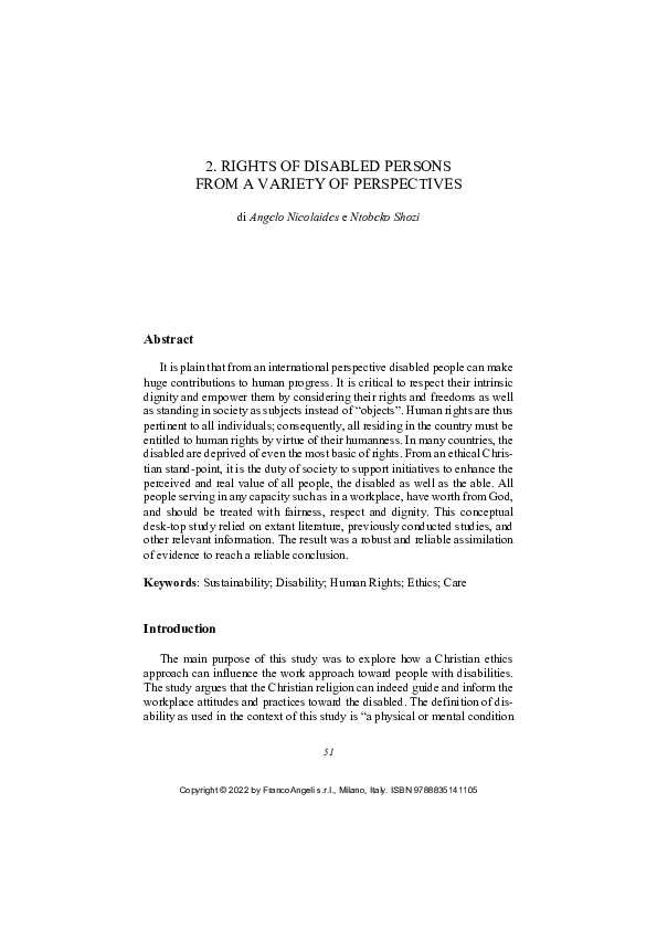 (PDF) RIGHTS OF DISABLED PERSONS FROM A VARIETY OF PERSPECTIVES