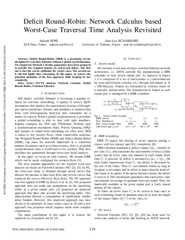 Pdf Deficit Round Robin Network Calculus Based Worst Case Traversal Time Analysis Revisited