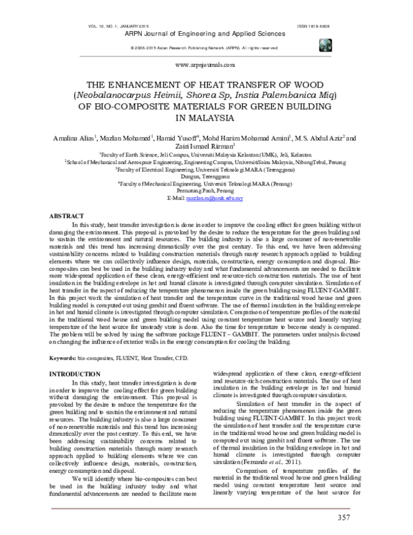 (PDF) Of Bio-Composite Materials for Green Building in Malaysia