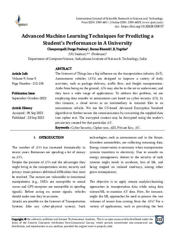 (PDF) Advanced Machine Learning Techniques for Predicting a Student's ...