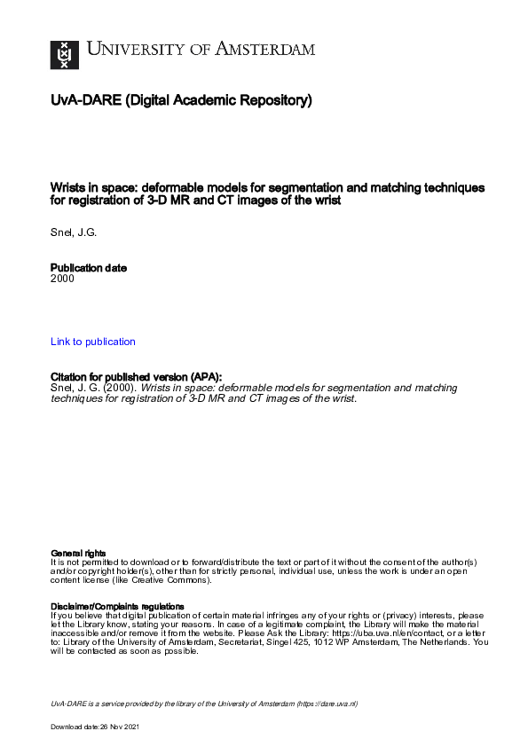 (PDF) Detection of the carpal bone contours from 3-D MR images of the ...