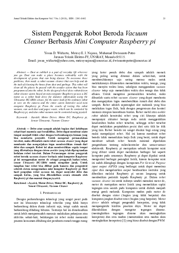 (PDF) Sistem Penggerak Robot Beroda Vacuum Cleaner Berbasis Mini ...