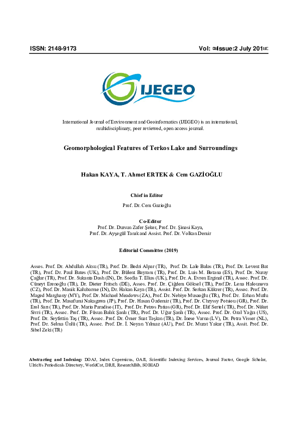 (PDF) Geomorphological Features of Terkos Lake