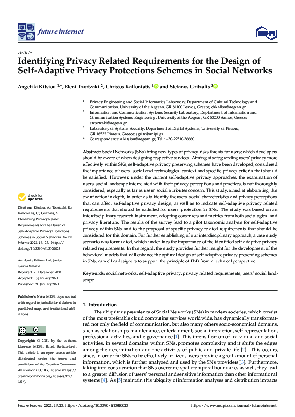 (PDF) Identifying Privacy Related Requirements for the Design of Self ...