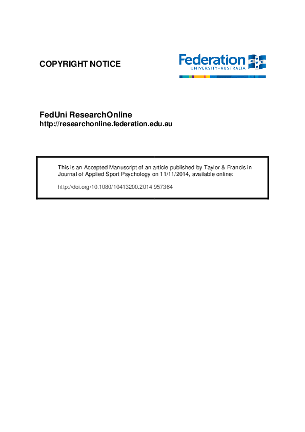 (PDF) Nonautomated Pre-Performance Routine in Tennis: An Intervention Study