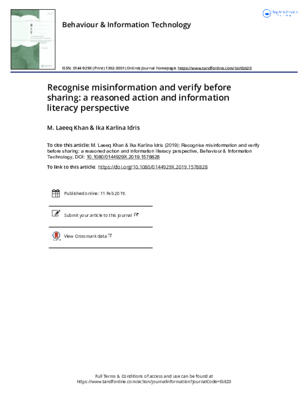 (PDF) Recognise misinformation and verify before sharing: a reasoned ...