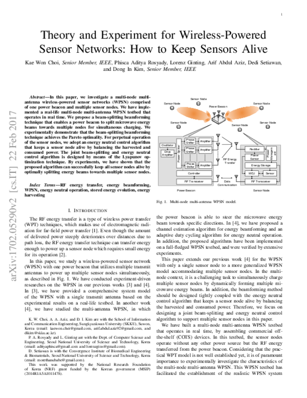 Pdf Theory And Experiment For Wireless Powered Sensor Networks How