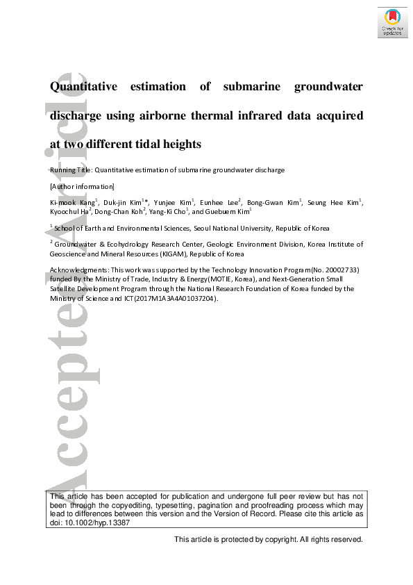 (PDF) Quantitative estimation of submarine groundwater discharge using ...